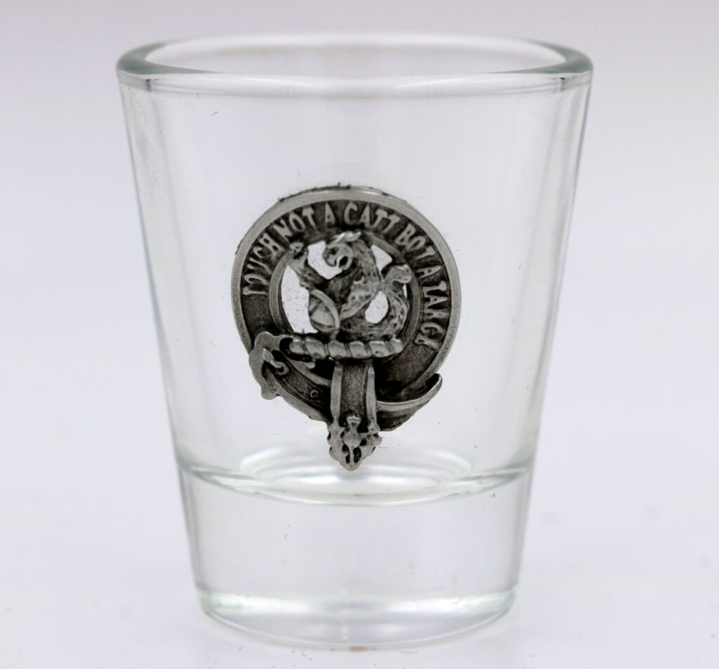 MacBean Clan Crest Shot Glass - Grandfather Scottish
